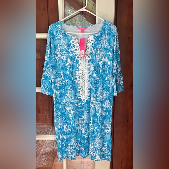 Lilly Pulitzer | Dresses | Lilly Pulitzer Amalfi Blue Krista Dress With ...
